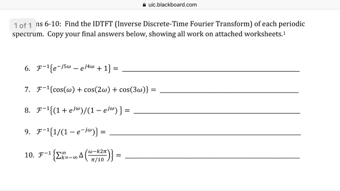 Solved Find the IDTFT (Inverse Discrete-Time Fourier | Chegg.com