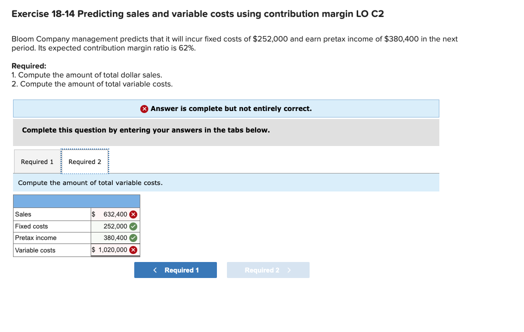 Solved Exercise 18 14 Predicting Sales And Variable Costs 