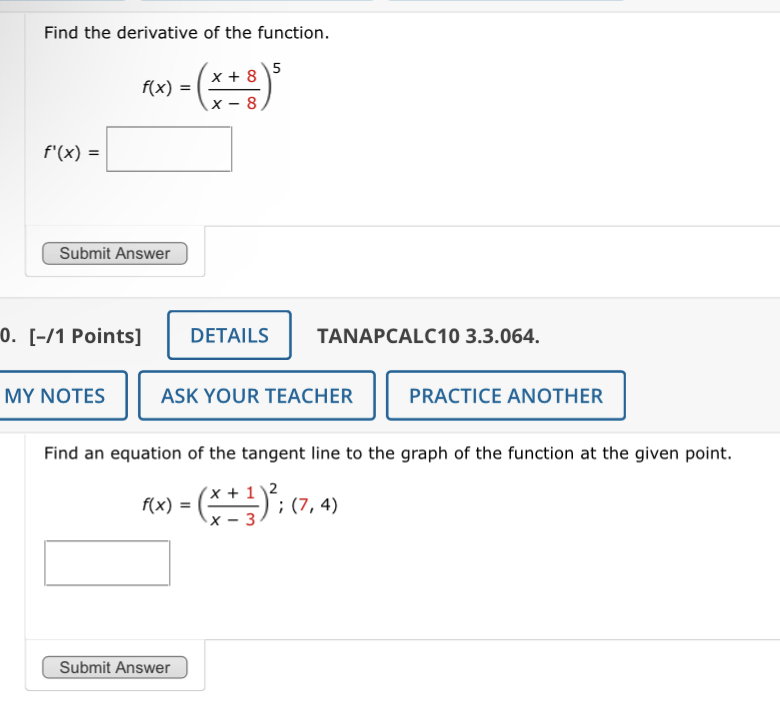 Solved Find the derivative of the function. f(x)=(x−8x+8)5 | Chegg.com