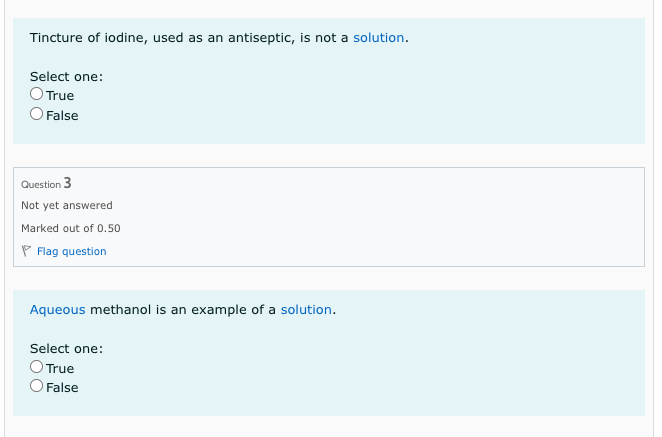 Solved A tincture is a solution in which alcohol is the | Chegg.com