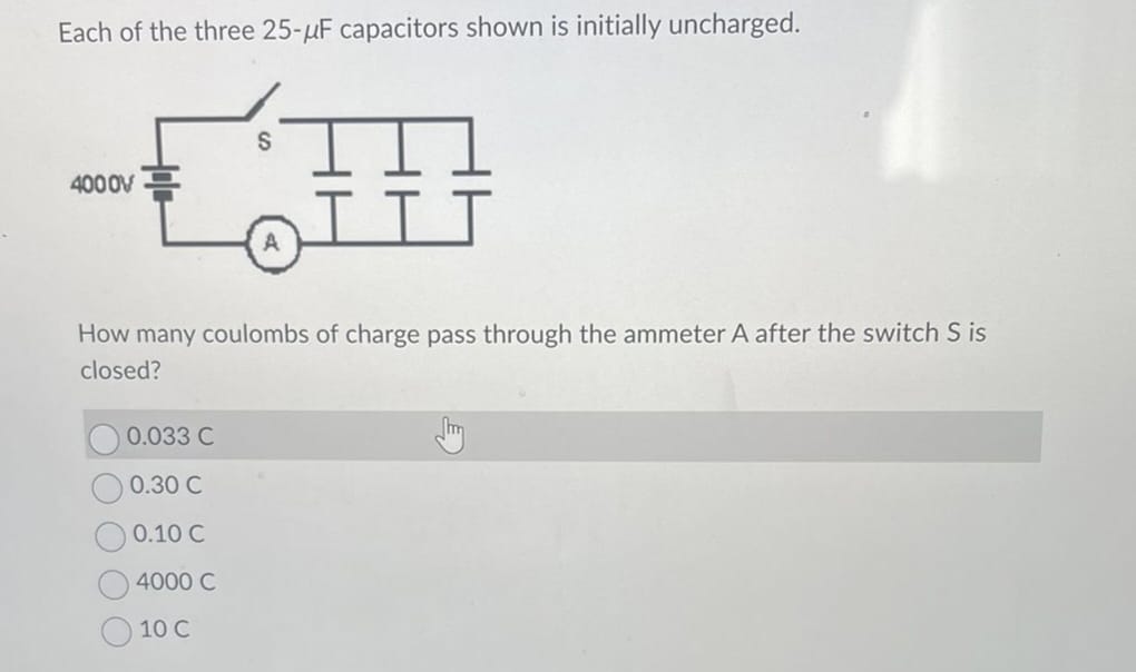Solved Each of the three 25−μF capacitors shown is initially | Chegg.com