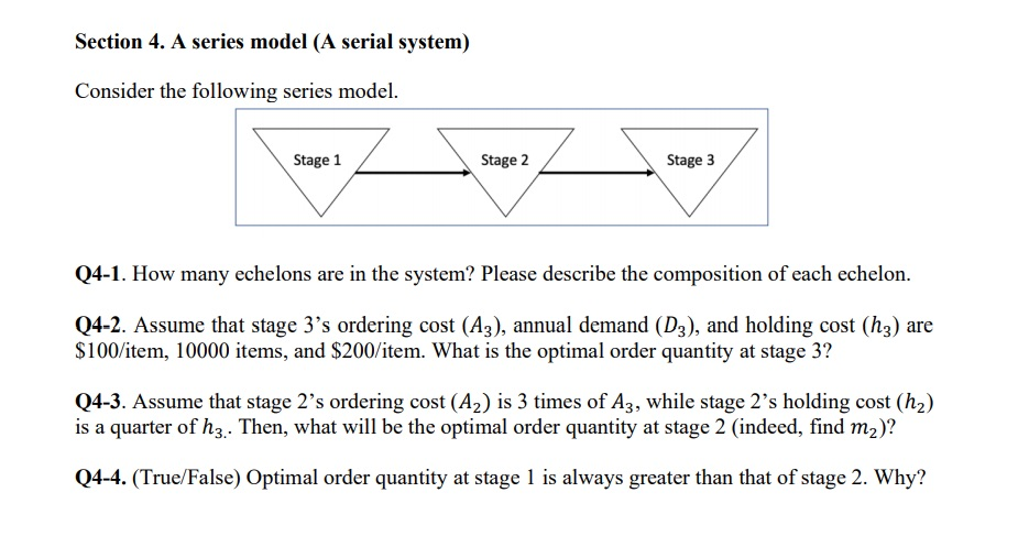 Section 4. A series model (A serial system) Consider | Chegg.com