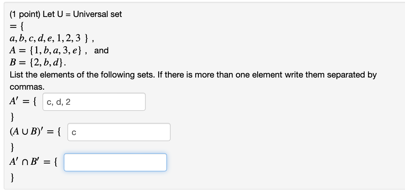 Solved (1 point) Let A={0,1,3,8,10},B={0,3,4,8}. Find the | Chegg.com
