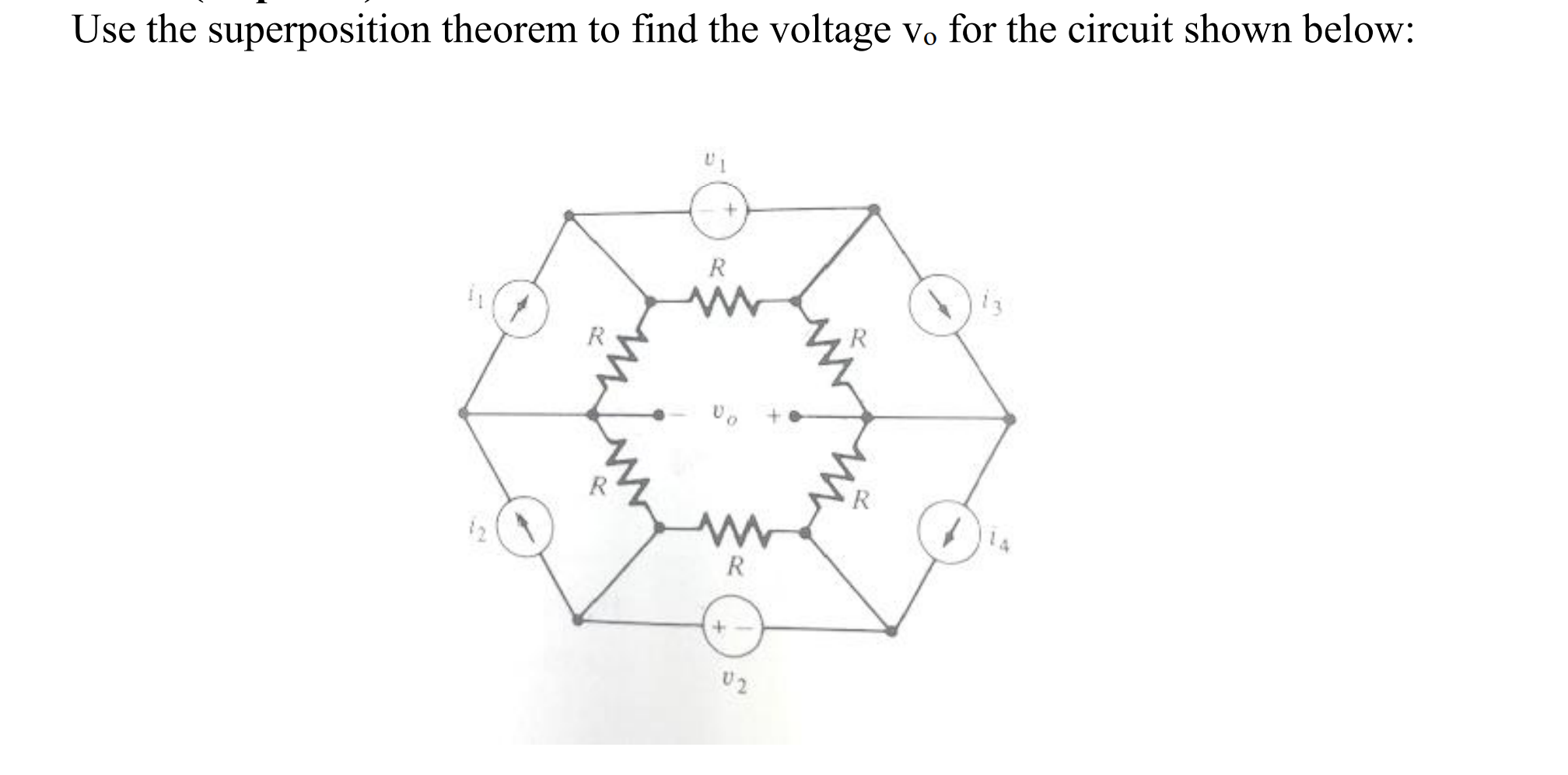 Solved Use the superposition theorem to find the voltage vo | Chegg.com