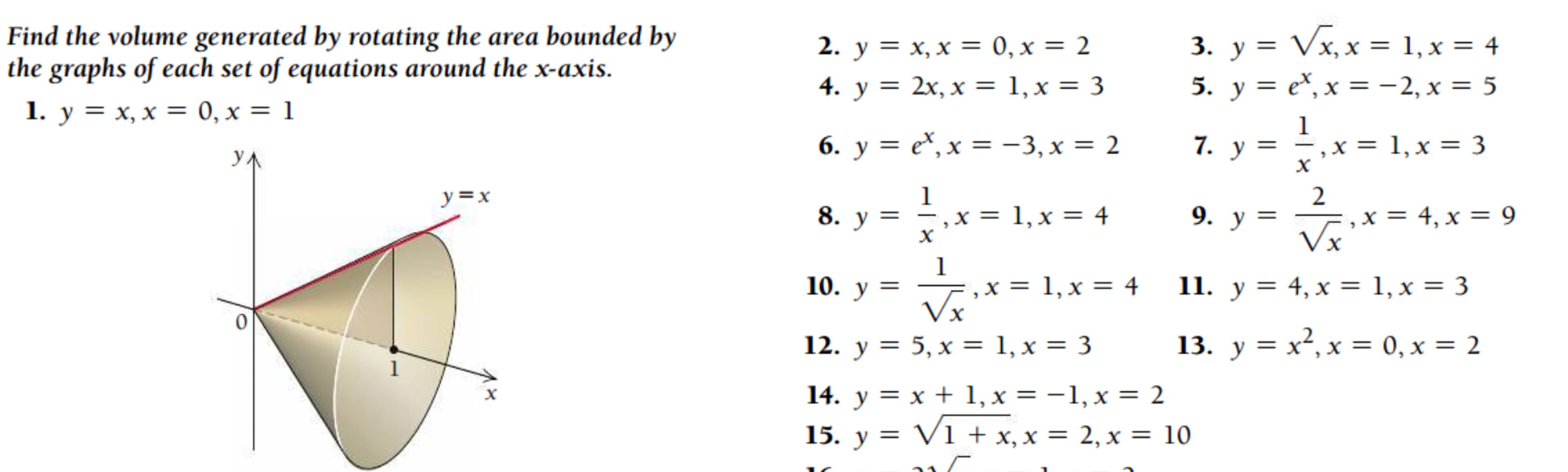 Solved Find the volume generated by rotating the area | Chegg.com
