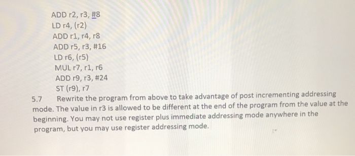 Solved ADD r2, r3, #8 LD r4, (r2) ADD r1, r4, r8 ADD r5, r3, | Chegg.com
