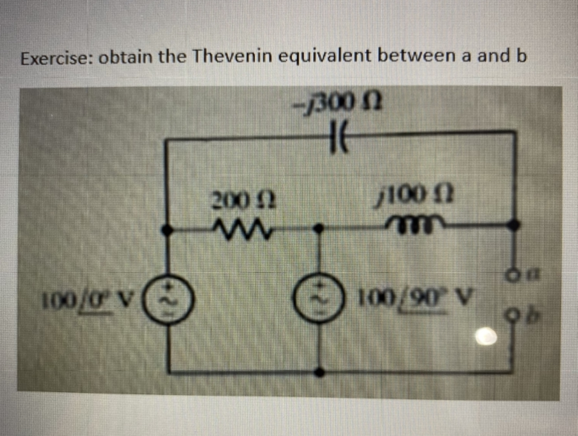 Solved Exercise: obtain the Thevenin equivalent between a | Chegg.com