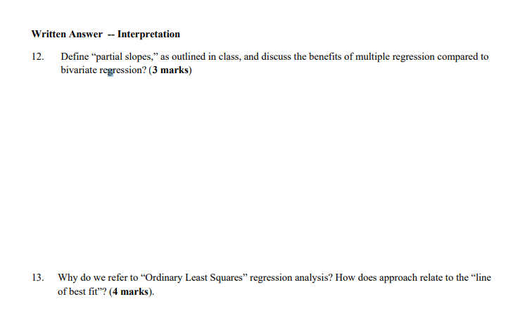 Solved Written Answer -- Interpretation 12. Define “partial | Chegg.com