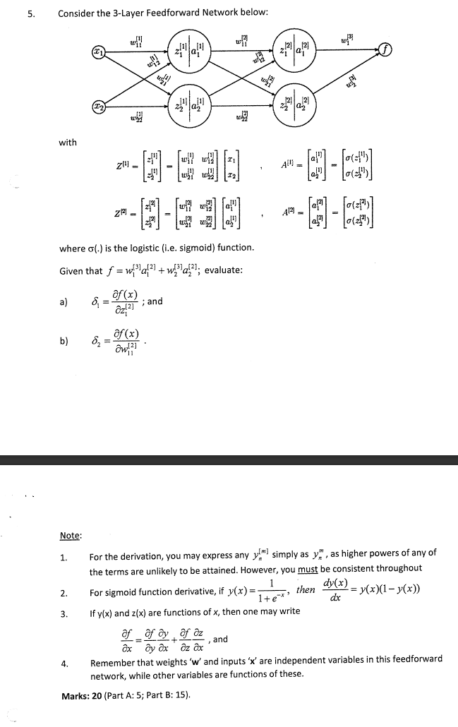 Solved Consider the 3-Layer Feedforward Network | Chegg.com