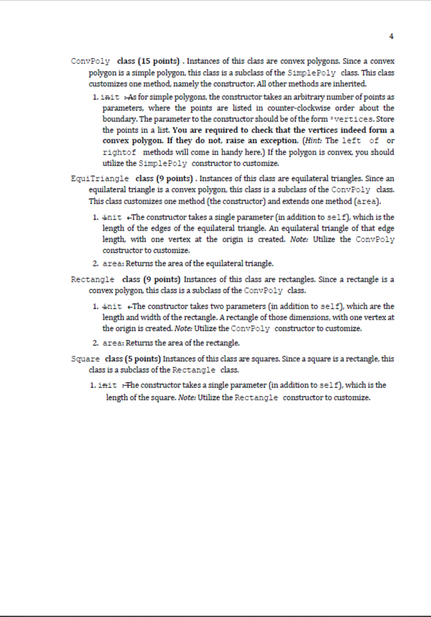 Solved Problem 1 [75 points ] Polygons. A polygon is a | Chegg.com