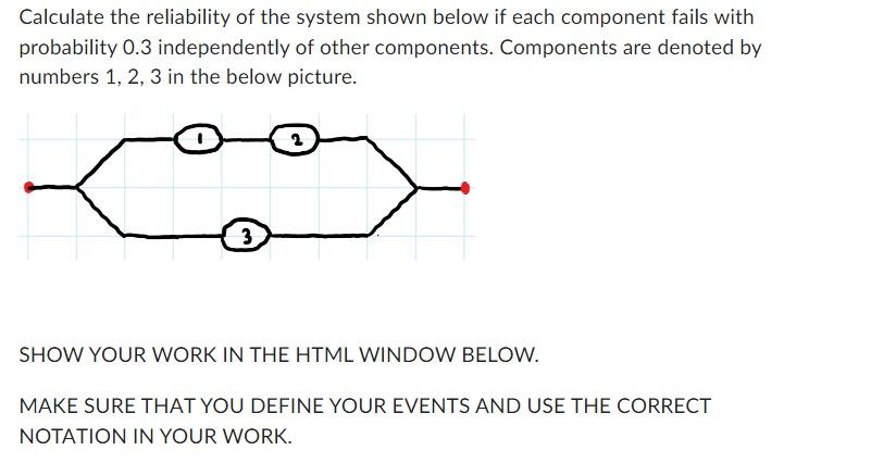 Solved Calculate the reliability of the system shown below | Chegg.com