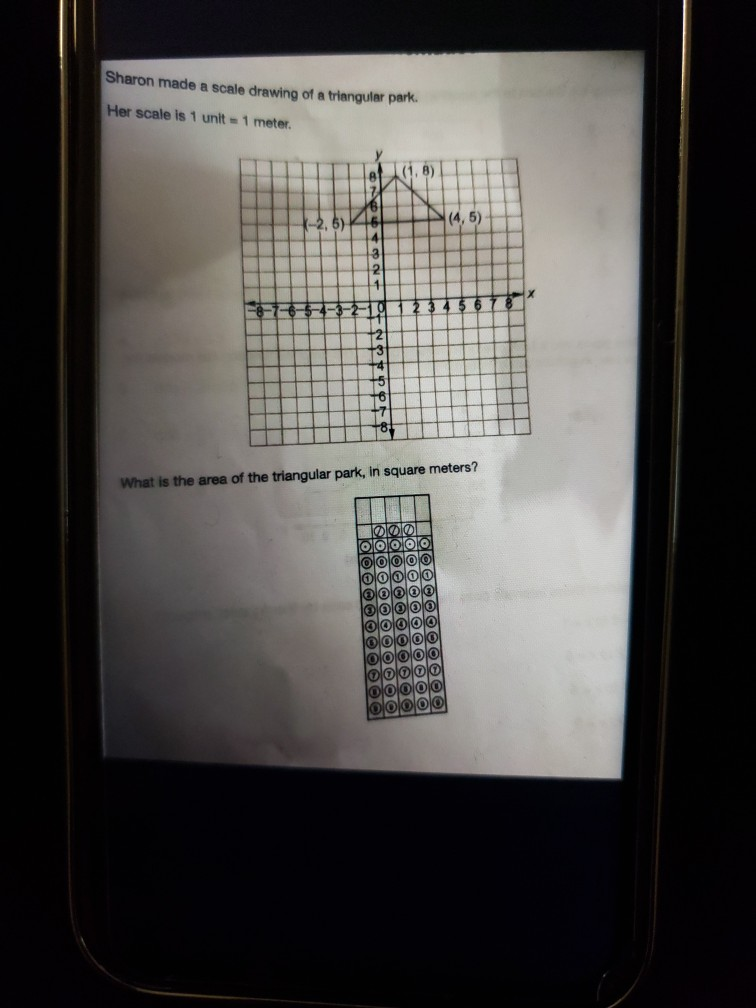 Solved Sharon made a scale drawing of a triangular park. Her | Chegg.com