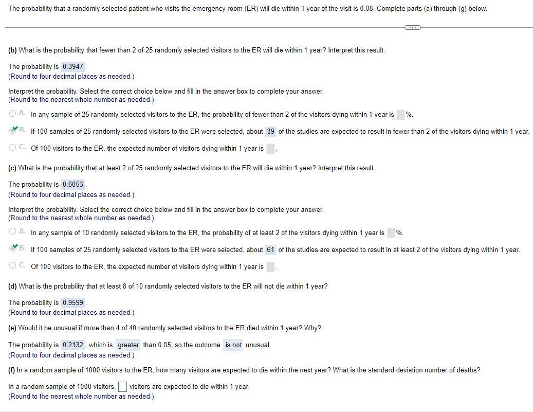 Solved (b) What is the probability that fewer than 2 of 25 | Chegg.com