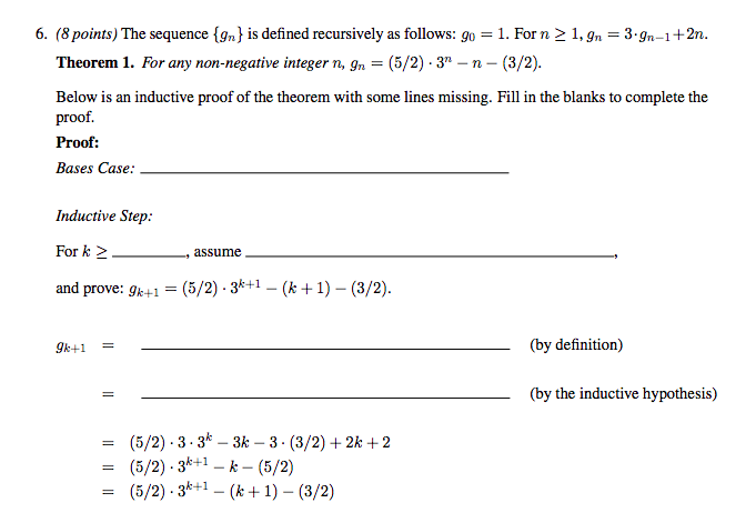 Solved 6. (8 points) The sequence (9n) is defined | Chegg.com