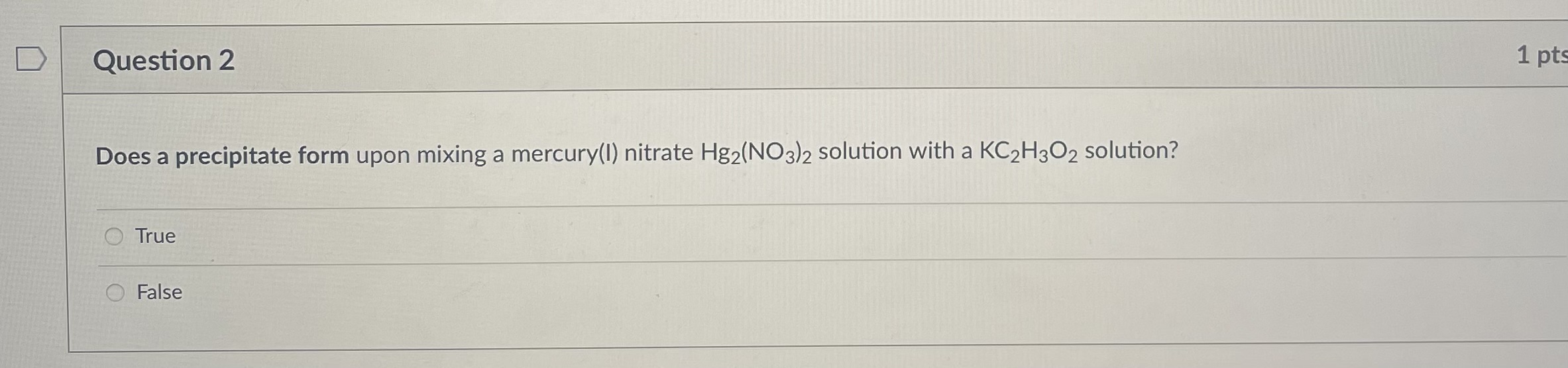 Solved Does a precipitate form upon mixing a mercury (I) | Chegg.com