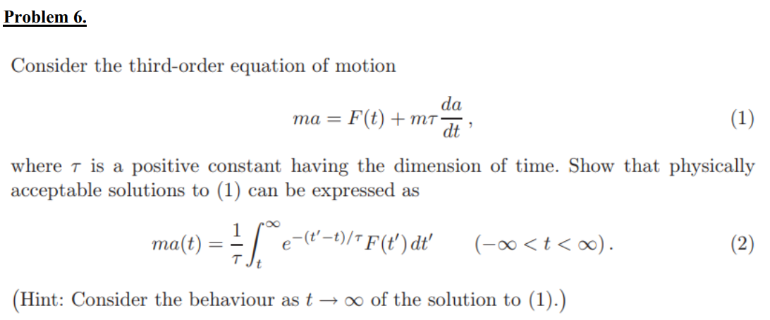 Solved Problem 6. Consider the third-order equation of | Chegg.com