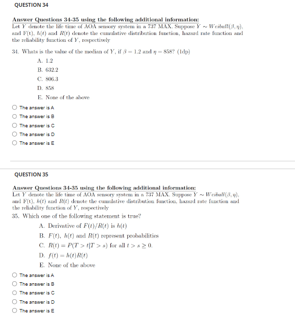 Solved Answer Questions 34-35 using the following additional | Chegg.com