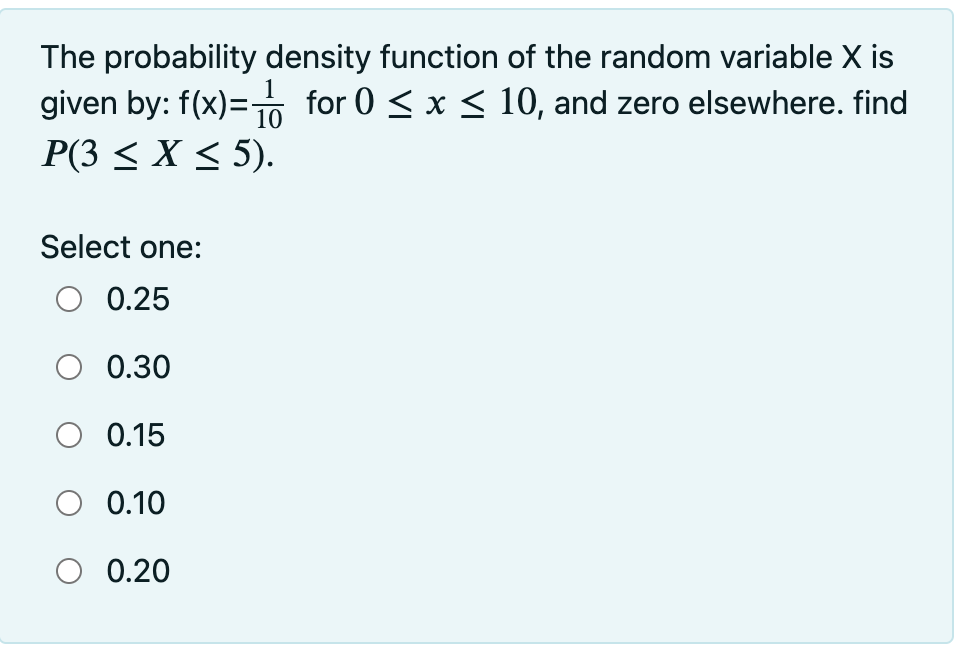 Solved The probability density function of the random | Chegg.com