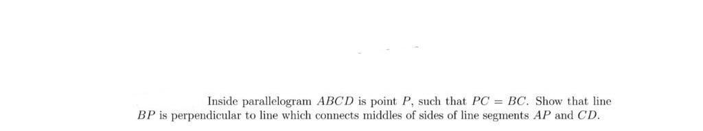 Solved Inside parallelogram ABCD is point P, such that PC = | Chegg.com