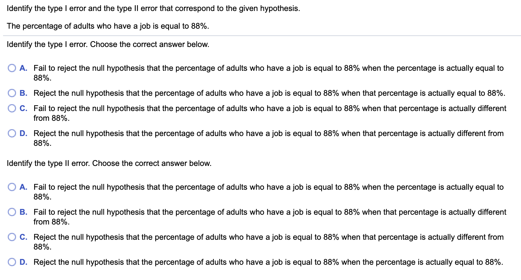 Solved Identify the type I error and the type II error that | Chegg.com