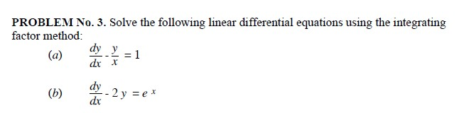 Solved PROBLEM No. 3. Solve the following linear | Chegg.com