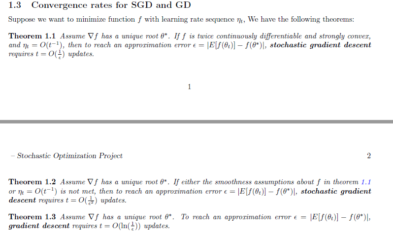 Solved 1.3 Convergence rates for SGD and GD Suppose we want | Chegg.com