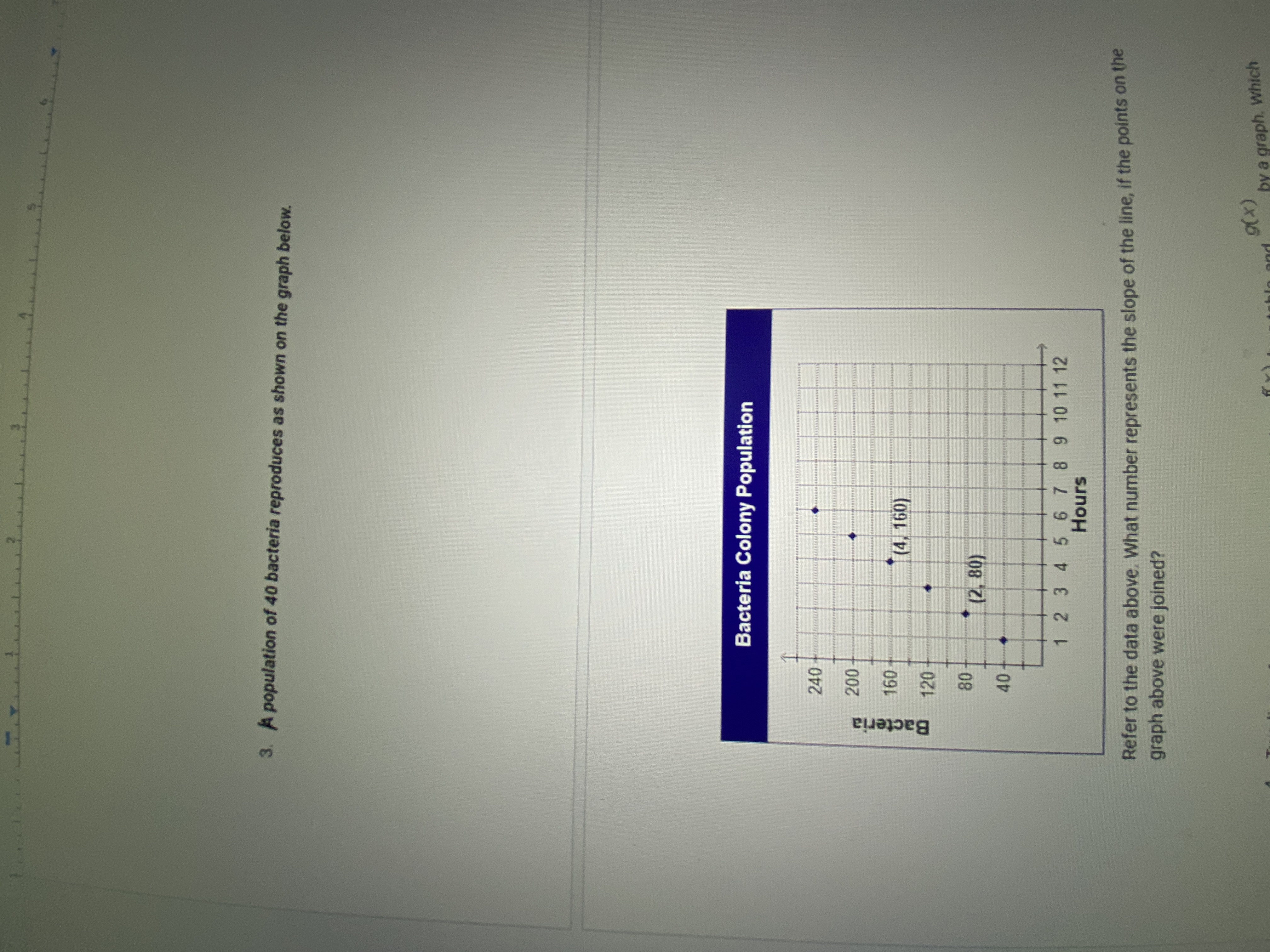 Solved A population of 40 ﻿bacteria reproduces as shown on | Chegg.com