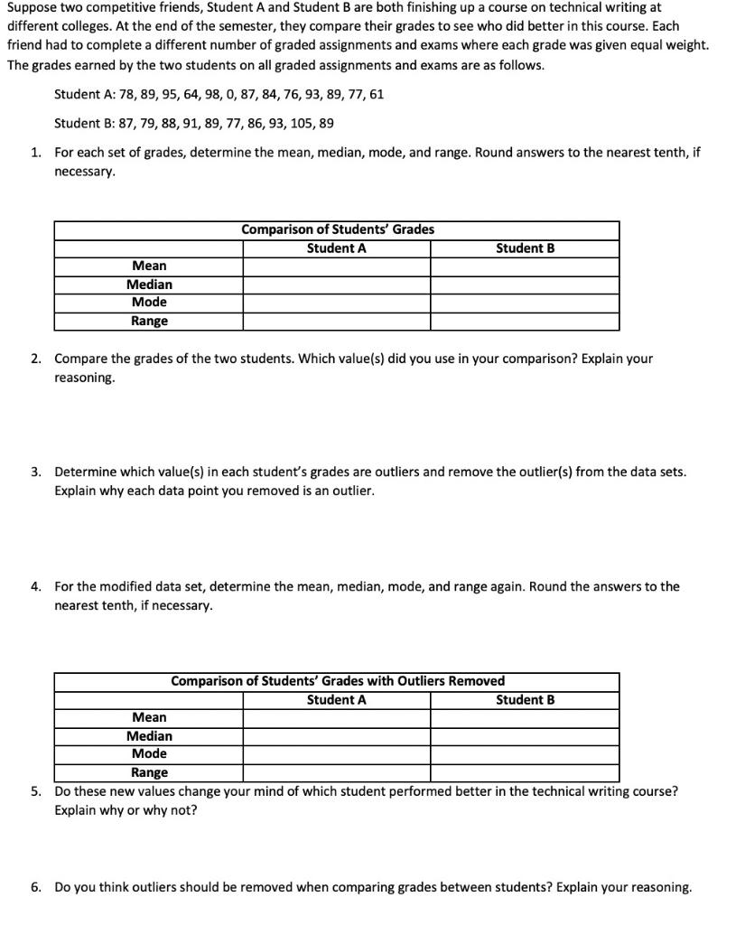 Suppose two competitive friends, Student A and | Chegg.com