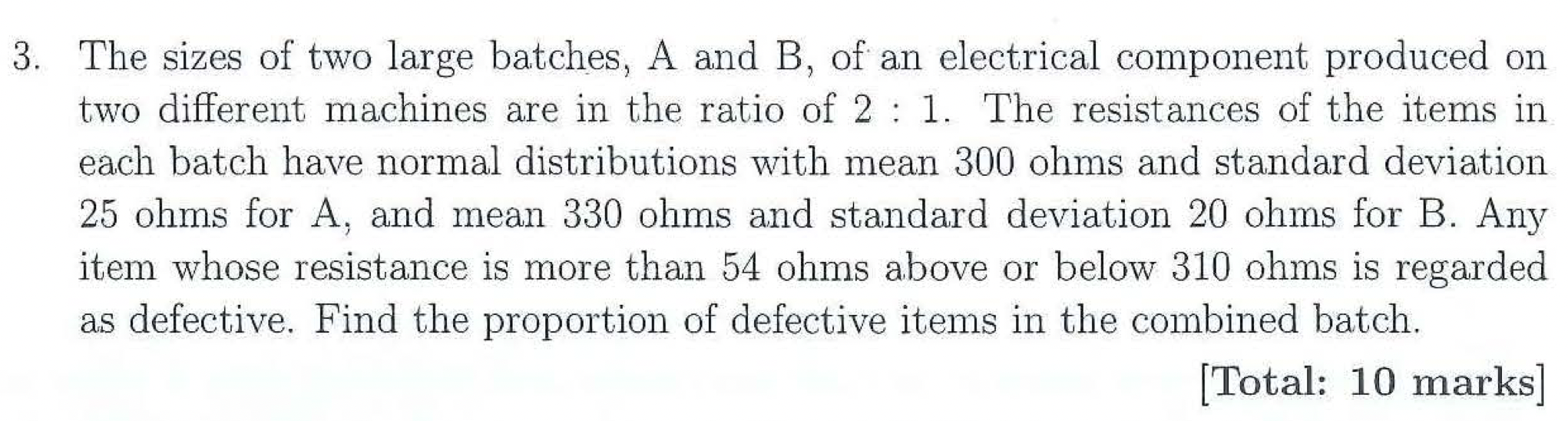 Solved 7 3. The sizes of two large batches, A and B, of an | Chegg.com