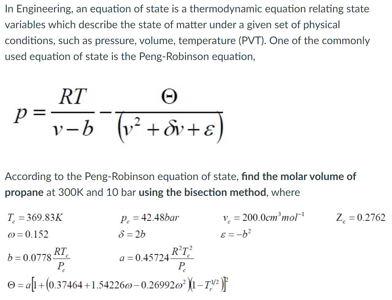 Solved In Engineering, an equation of state is a | Chegg.com