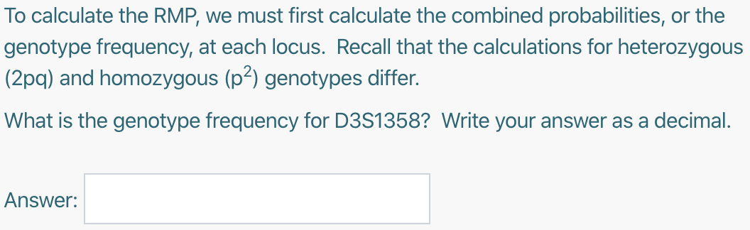 Solved Here is an example using 3 CODIS STR results. DNA | Chegg.com