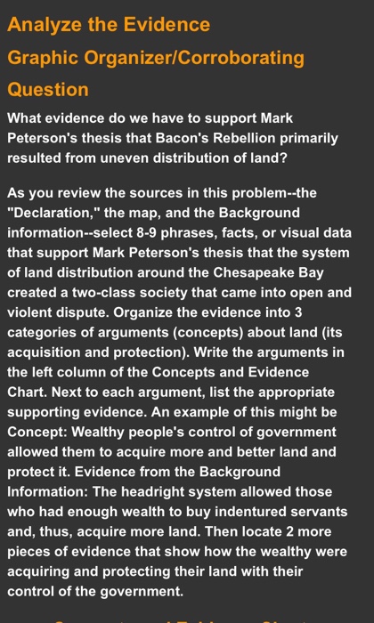 Analyze the Evidence Graphic Organizer/Corroborating | Chegg.com