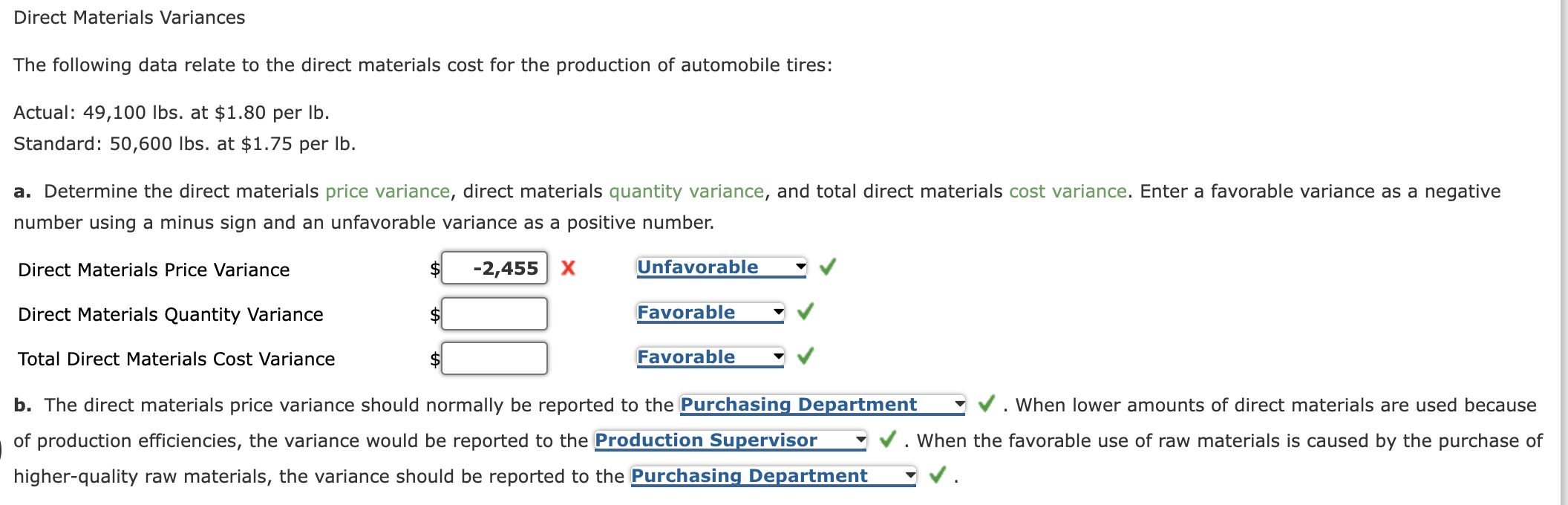 Solved The following data relate to the direct materials | Chegg.com