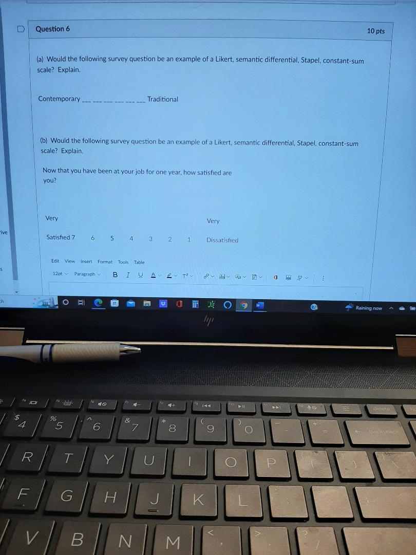 Solved (a) Would the following survey question be an example | Chegg.com