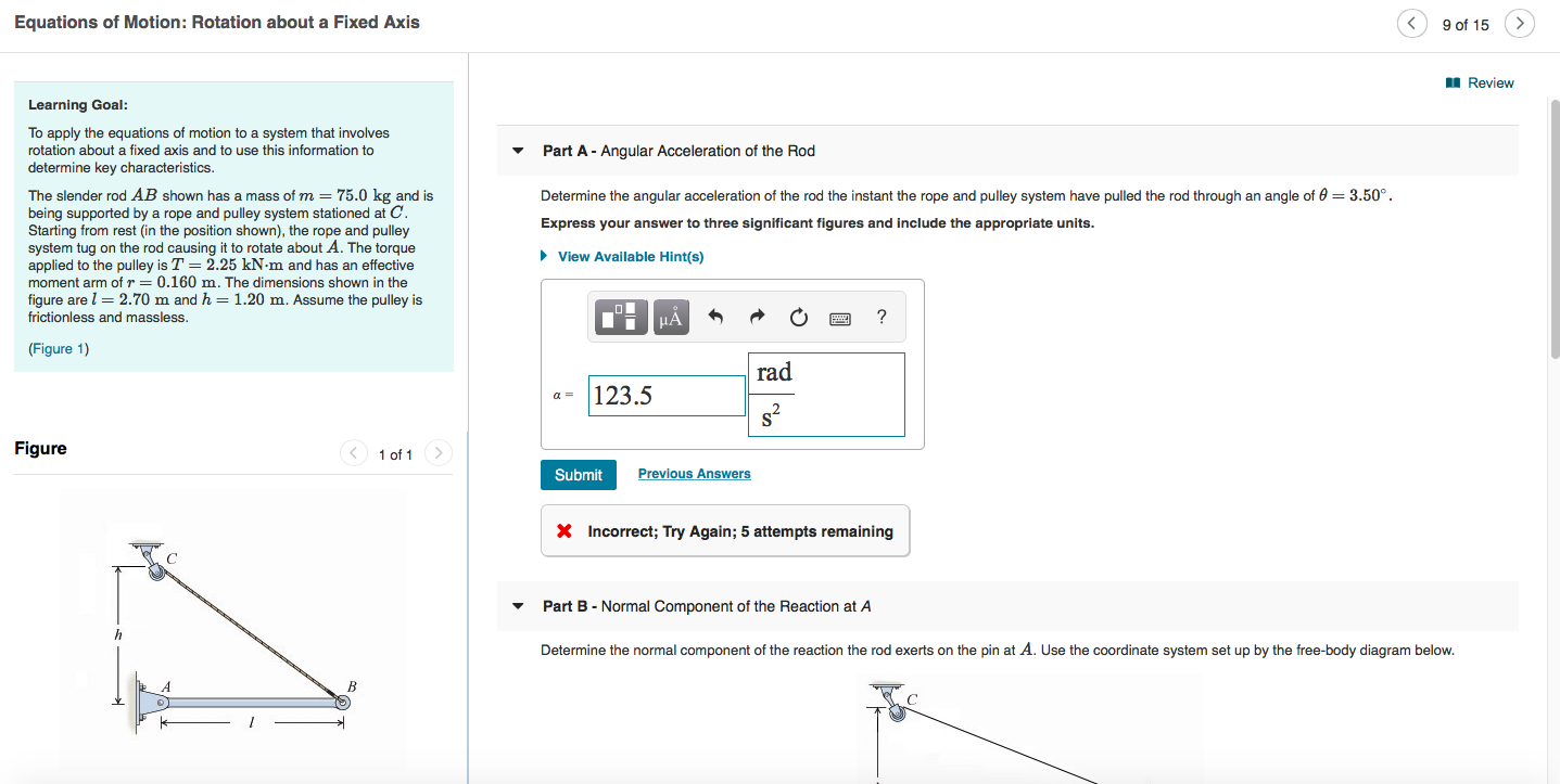 Solved Equations of Motion: Rotation about a Fixed Axis 9 of | Chegg.com