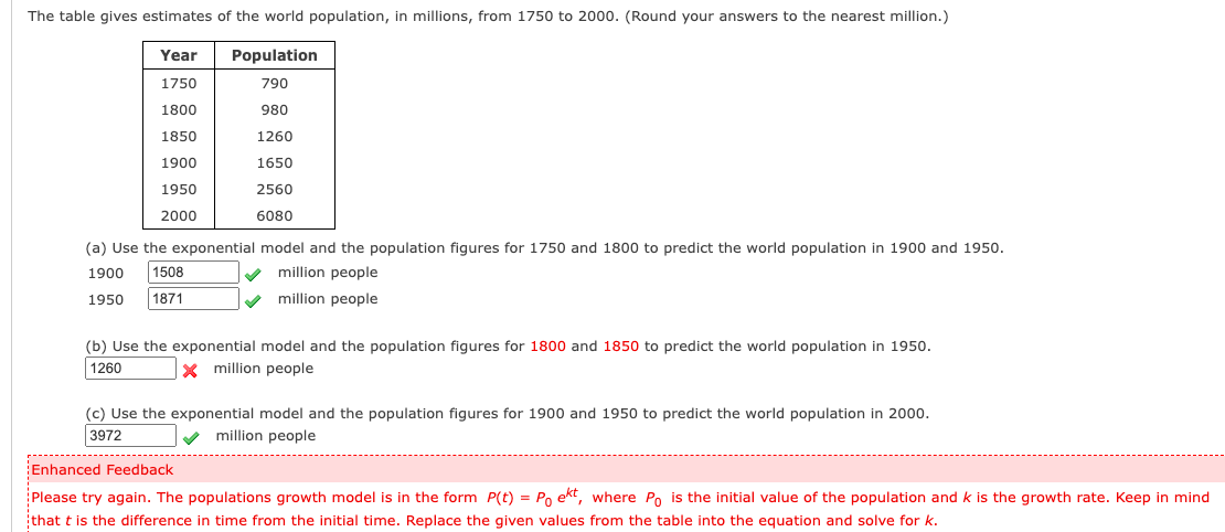 Solved Use the exponential model and the population figures | Chegg.com