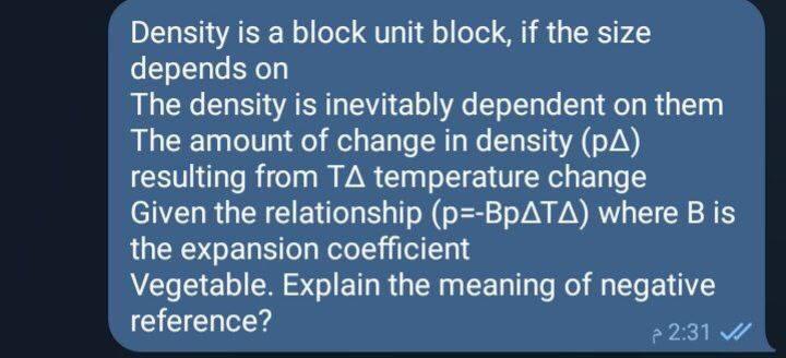 Solved Density is a block unit block, if the size depends on | Chegg.com