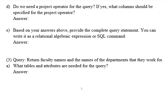 Solved C Do We Need A Select Operator For The Query If 