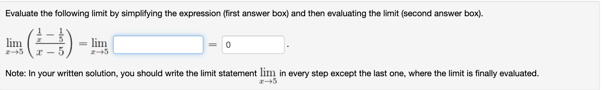 Solved Evaluate the following limit by simplifying the | Chegg.com