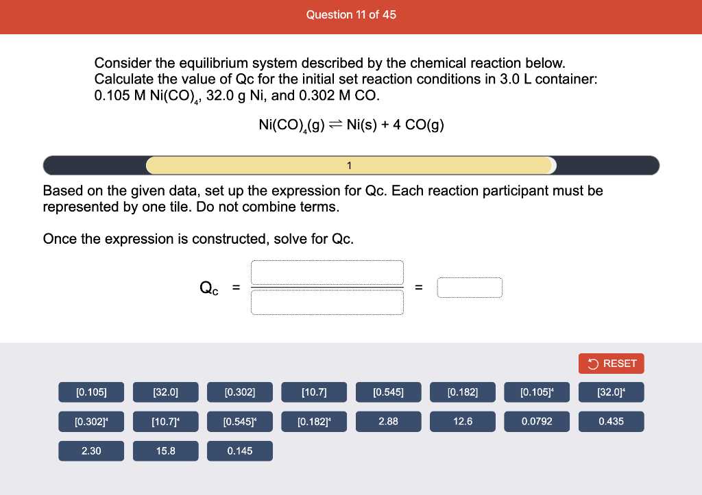 Solved Consider the equilibrium system described by the | Chegg.com