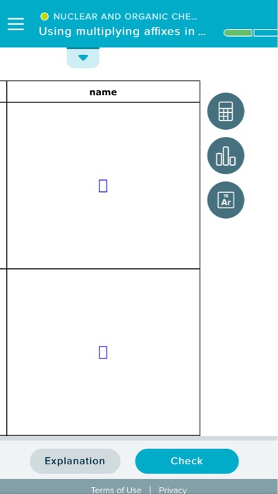 Solved O NUCLEAR AND ORGANIC CHE Using multiplying affixes | Chegg.com