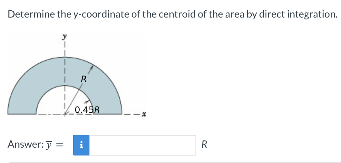 Solved Determine the y-coordinate of the centroid of the | Chegg.com