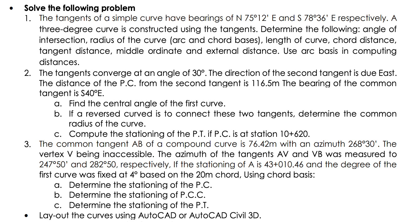 Solved Solve the following problem 1. The tangents of a | Chegg.com