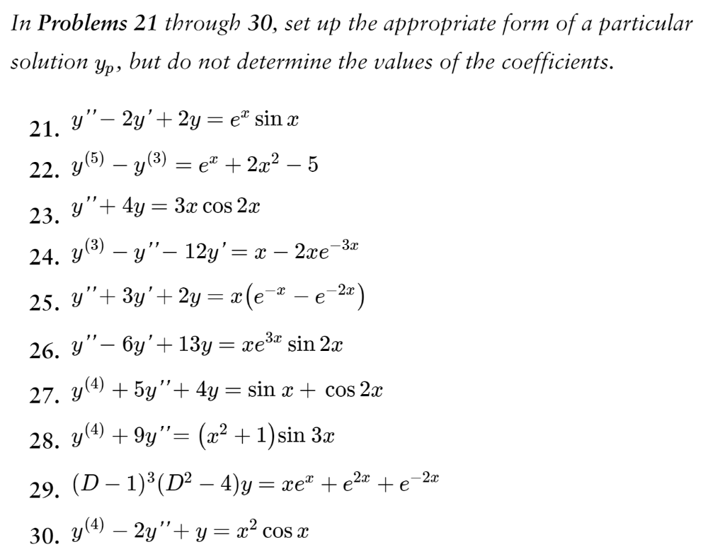 Solved In Problems 21 through 30, set up the appropriate | Chegg.com