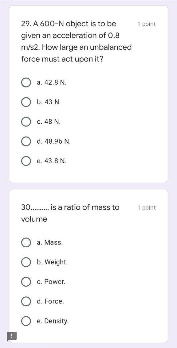 Solved 1 point 29. A 600-N object is to be given an | Chegg.com