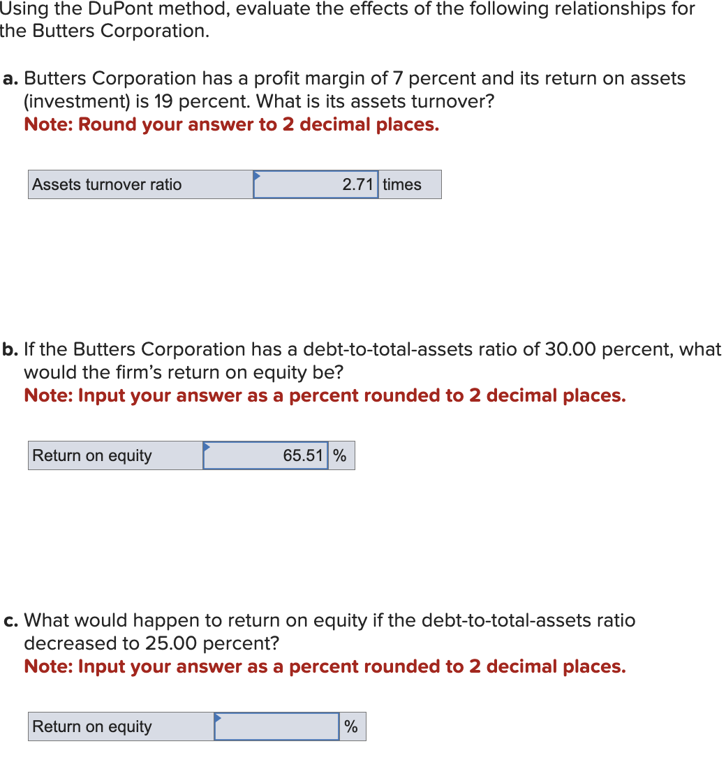 Solved Jsing the DuPont method, evaluate the effects of the | Chegg.com