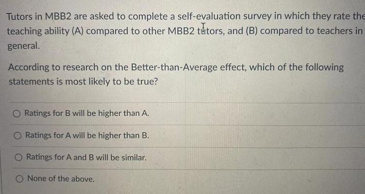 Solved Tutors in MBB2 are asked to complete a | Chegg.com
