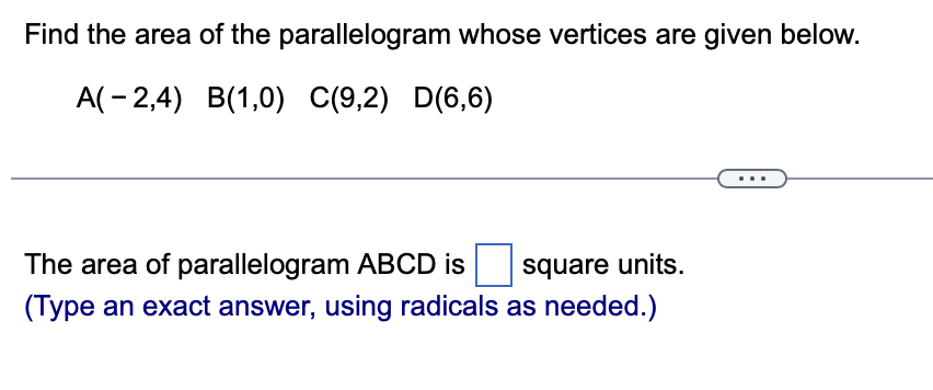 Solved Find the volume of a parallelepiped with one of its | Chegg.com