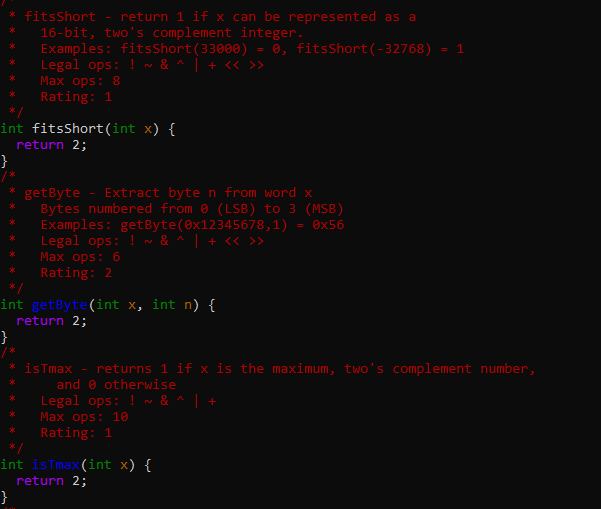 Solved In C please:InstructionsThe bits.c file contains a | Chegg.com