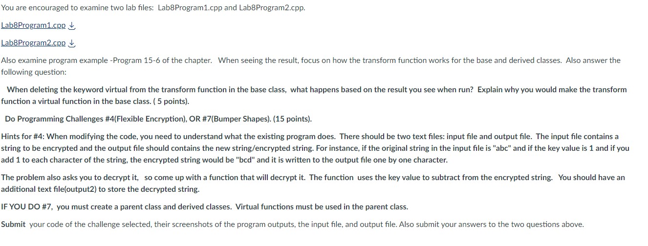 Solved Lab8program1 Cpp This Program Illustrates Three
